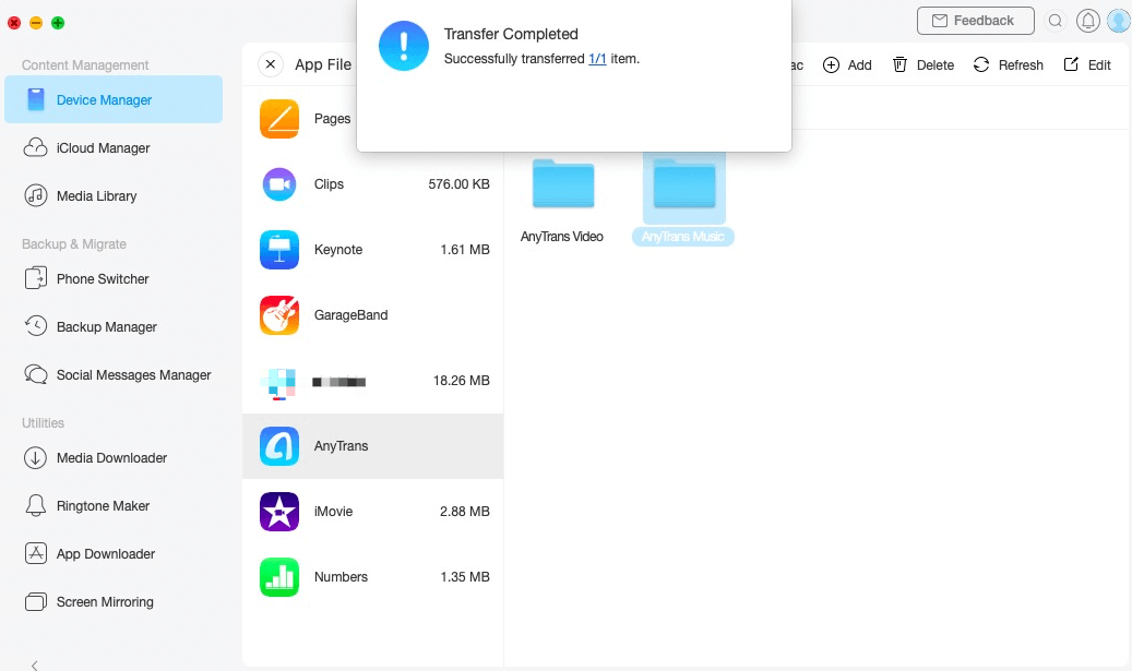 AnyTrans Online Guide – App File Sharing