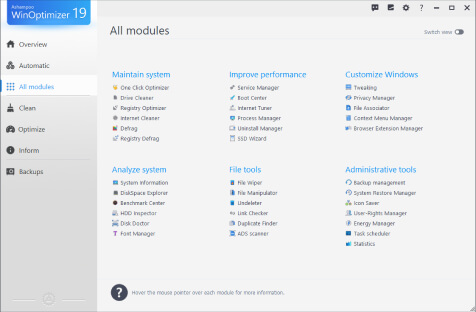 Ashampoo WinOptimizer - Clean, optimize, and protect your PC