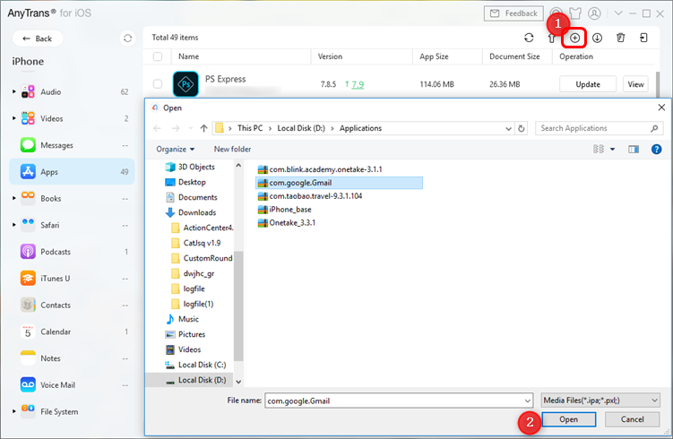 Import Apps from your Computer to iPhone/iPad
